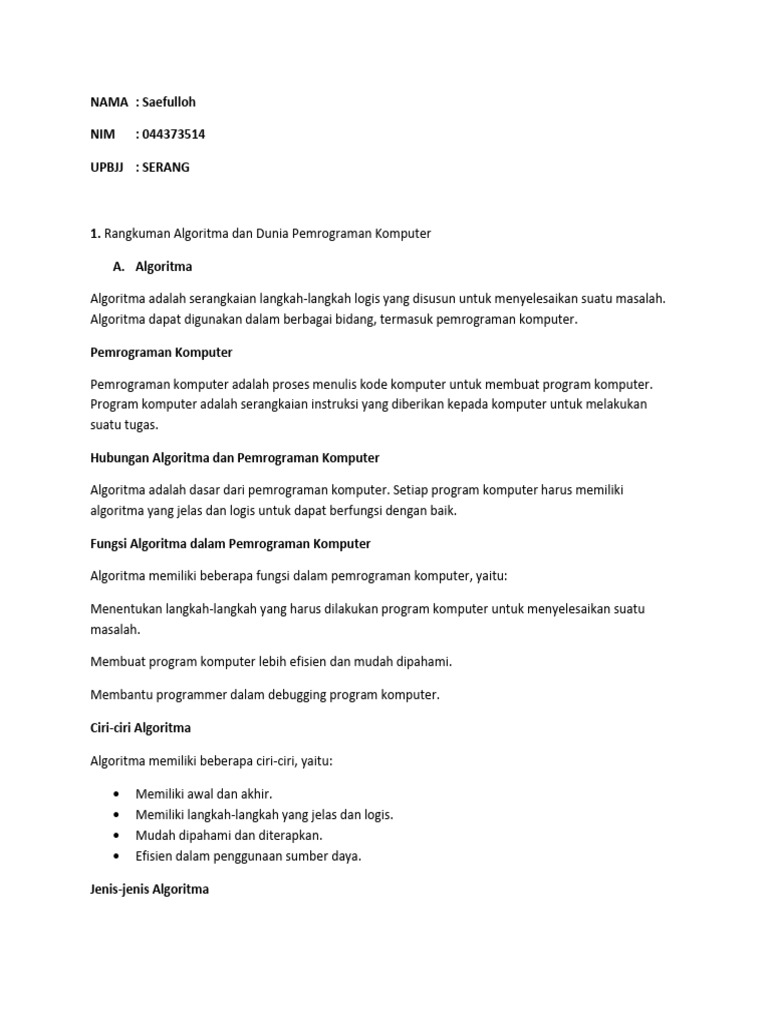 Tugas 1 MSIM4203. | PDF