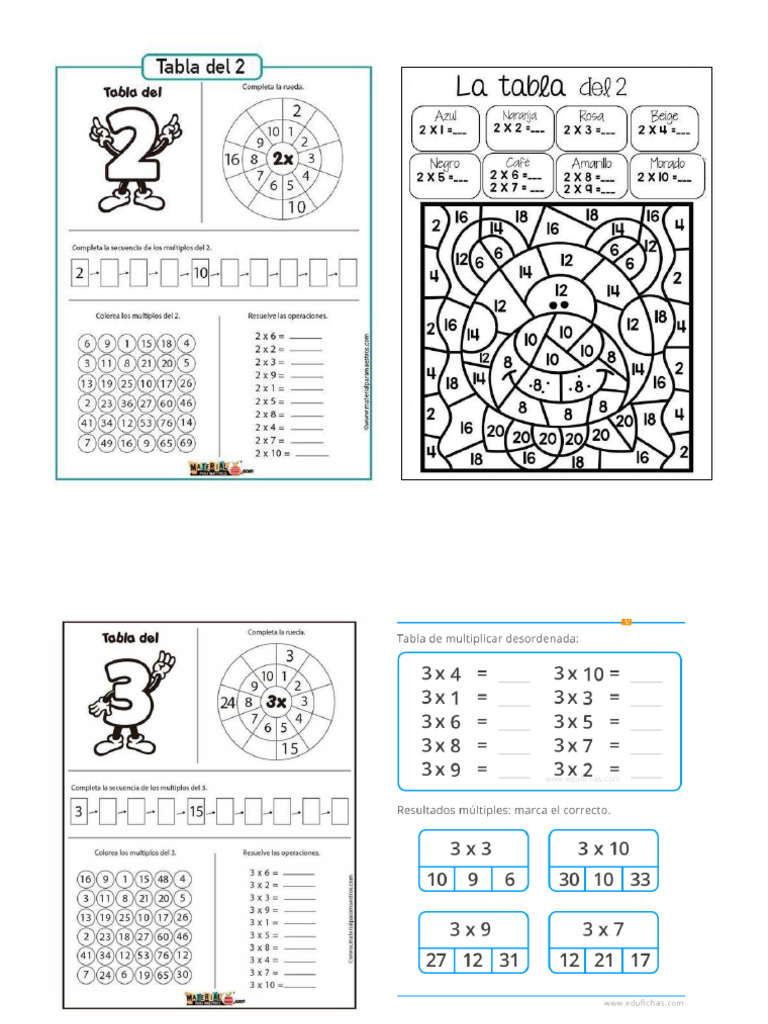 Tablas Del 2 Al 5 | PDF