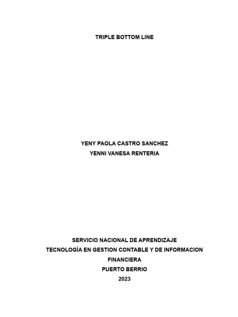 Triple Bottom Line | PDF