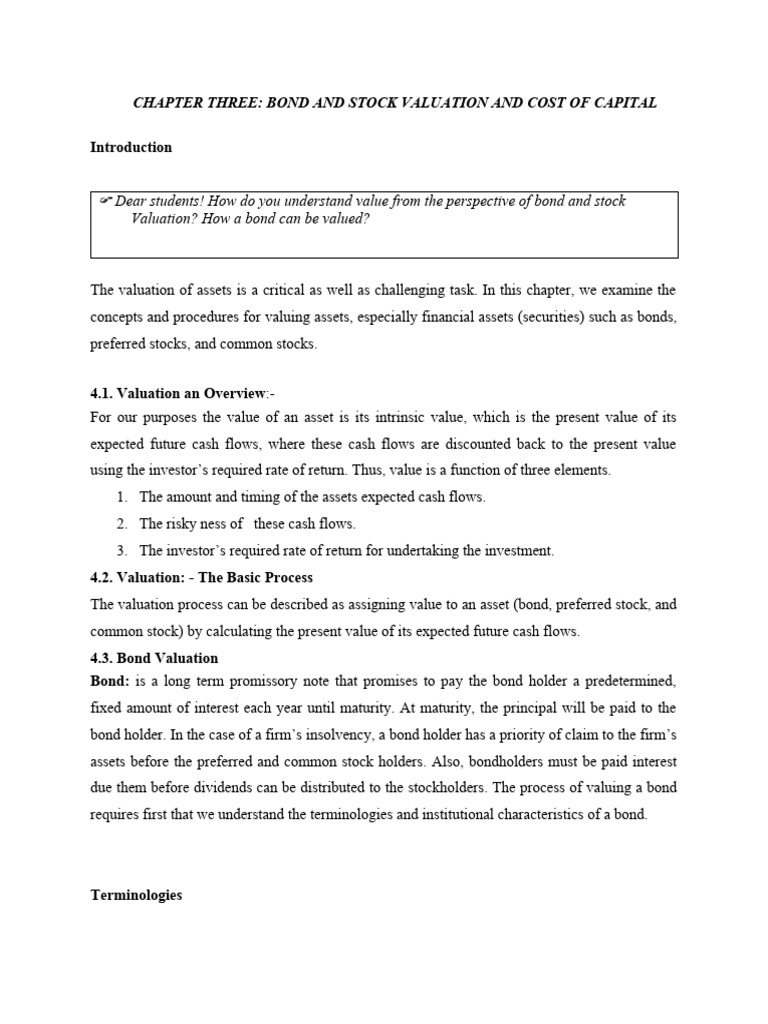 Chapter 3 FM I | PDF | Bonds (Finance) | Cost Of Capital