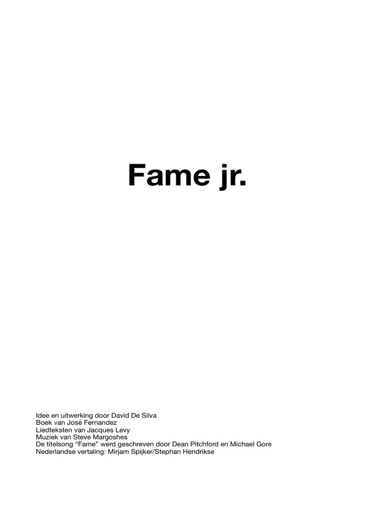 Fame JR NL Script | PDF