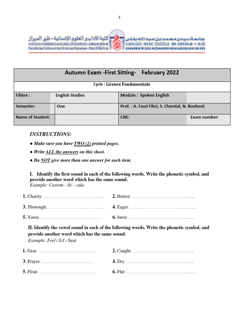 Spoken English Exam Instructions 2022 | PDF | Stress (Linguistics ...