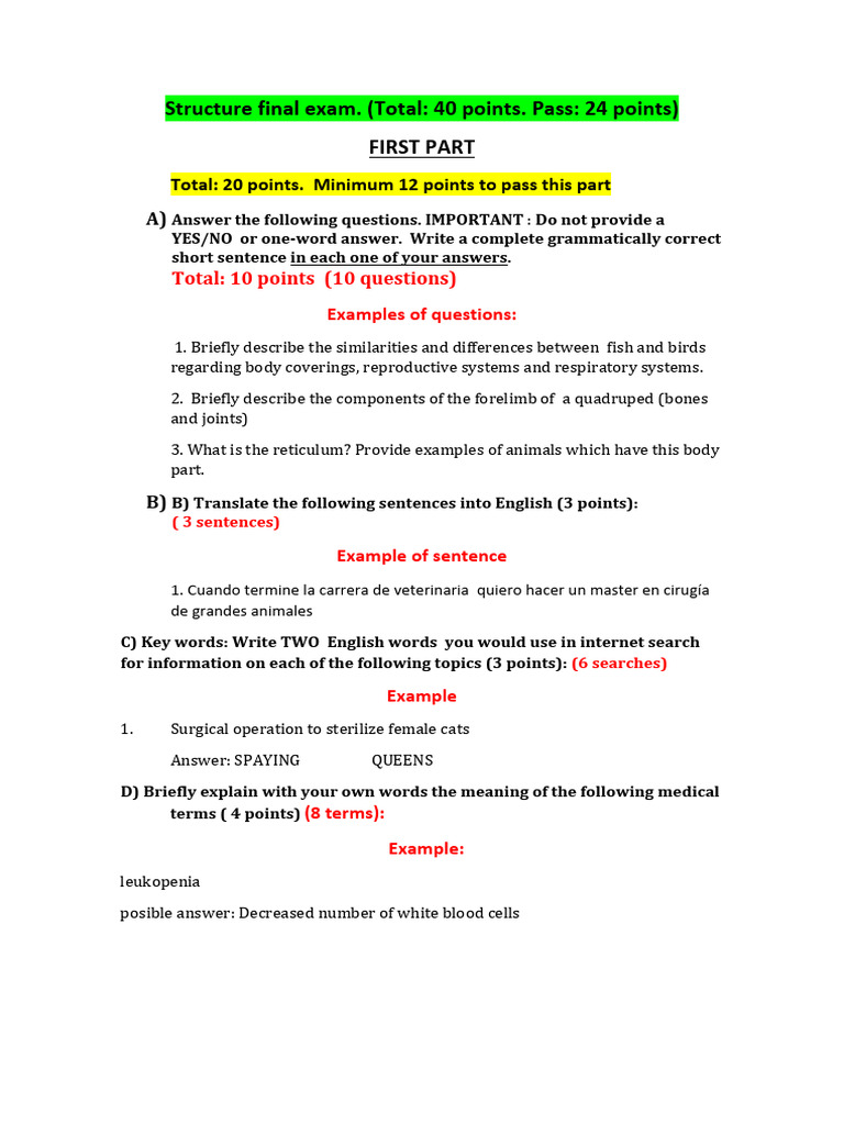Structure Final Exam 23-24 | PDF | Medical Specialties | Epidemiology