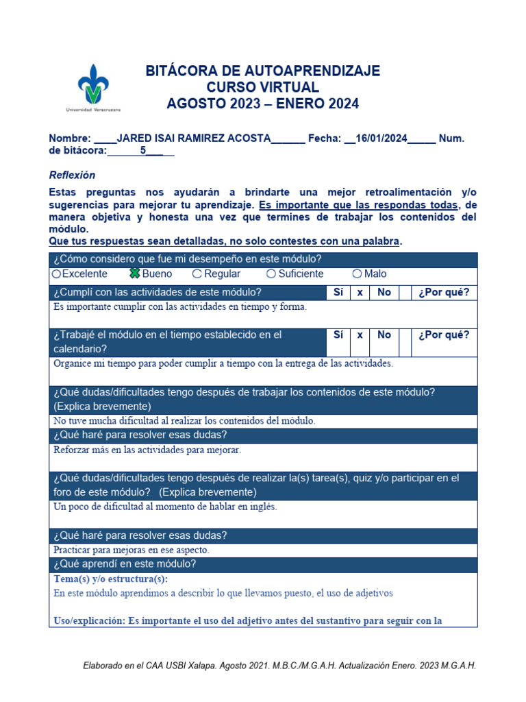 BM5 JaredRamirez | PDF | Aprendizaje | Cognición