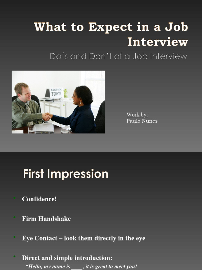 What To Expect in A Job Interview | PDF | Body Language | Communication