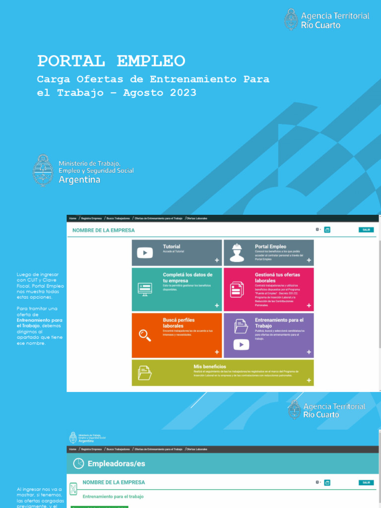 Manual Instructivo Carga EPT Portal Empleo | PDF