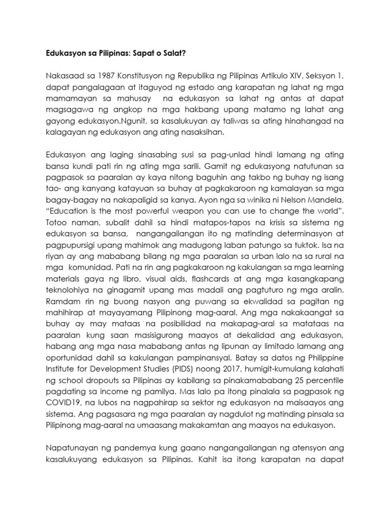 Filipino Talumpati | PDF