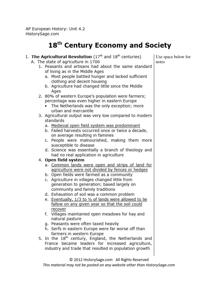 10-18th Century Economy and Society | PDF | Agriculture | Enclosure