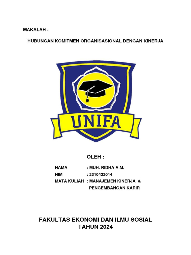 Muh. Ridha - Am - Tugas Manajemen Kinerja (Hub. Komitmen Organisasional ...