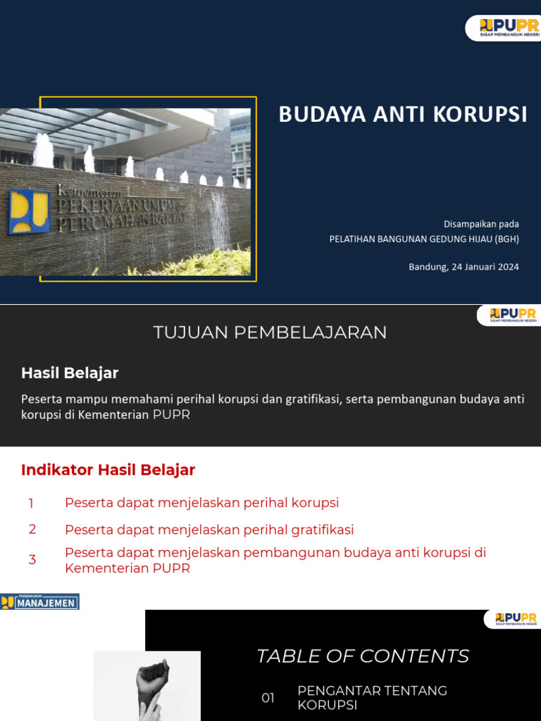 Budaya Anti Korupsi - BGH BDG 24012024 | PDF