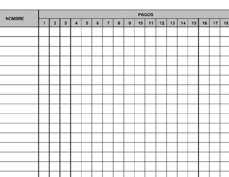 Ejemplo De Tablas Para Tandas