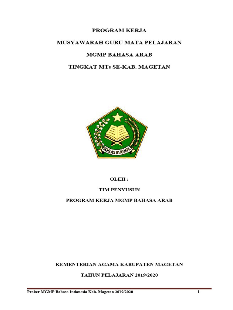 Program Kerja MGMP 1920 | PDF