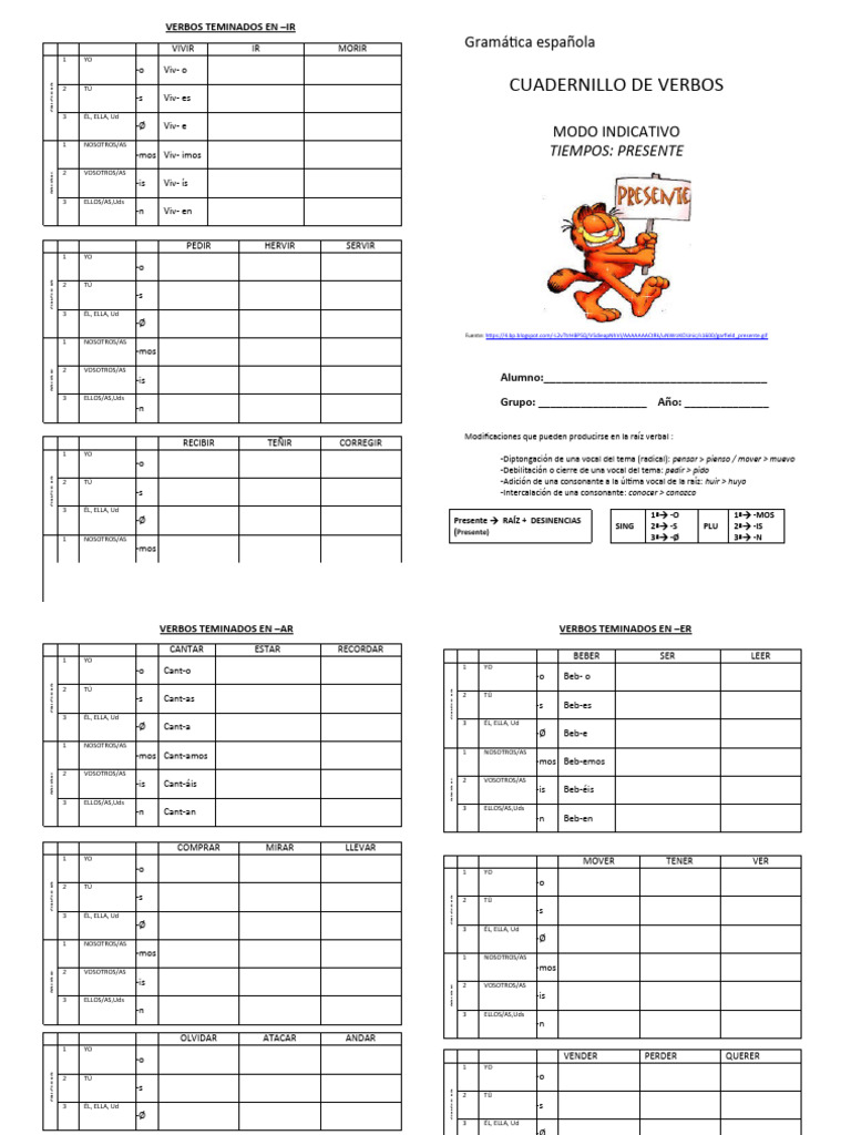 01 Presente. Repaso General Verbos Por Tiempos | Descargar gratis PDF ...