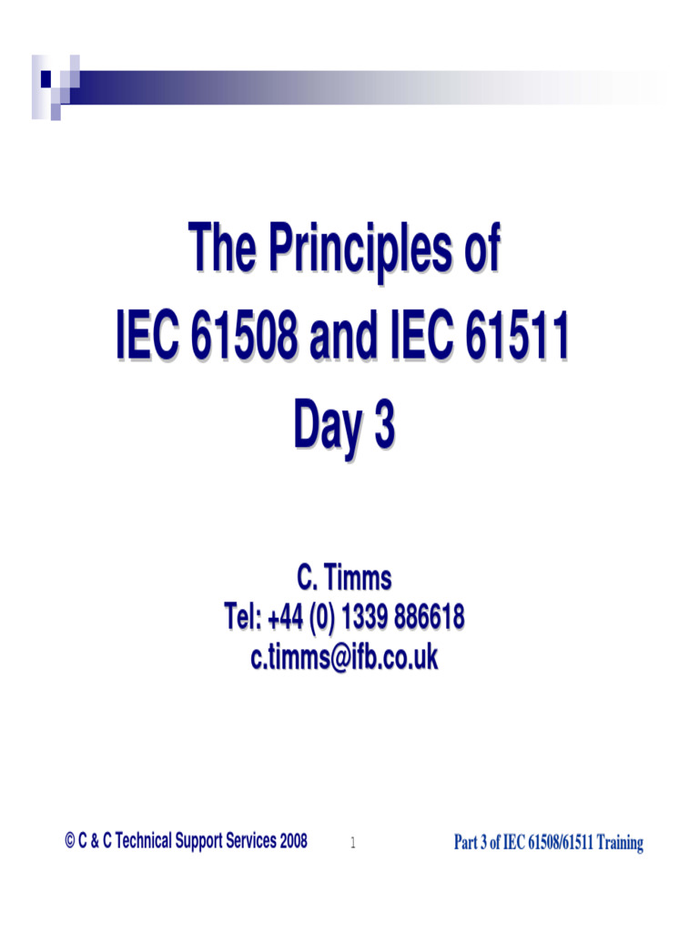 The Principles of IEC 61508 and IEC 61511 Day 3 | PDF | Verification ...