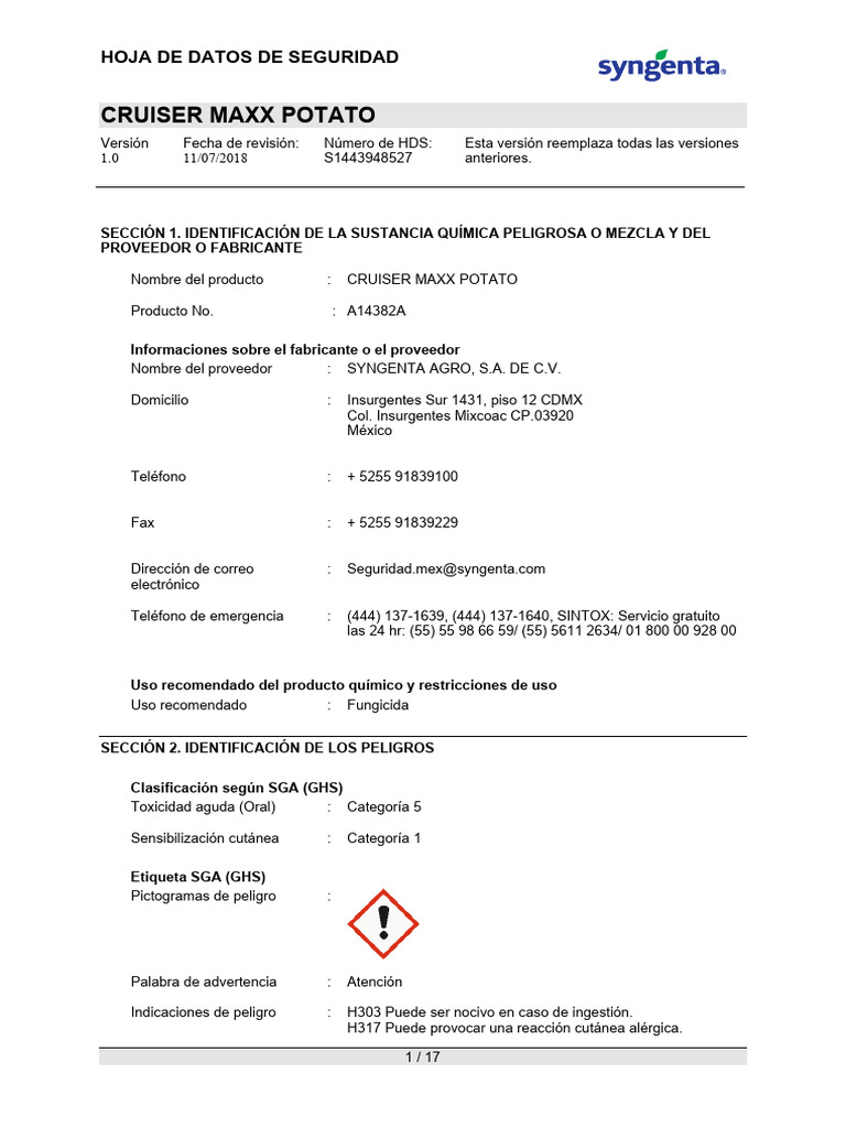 Ficha Técnica de Cruiser Maxx Potato | PDF | Reciclaje | Residuos