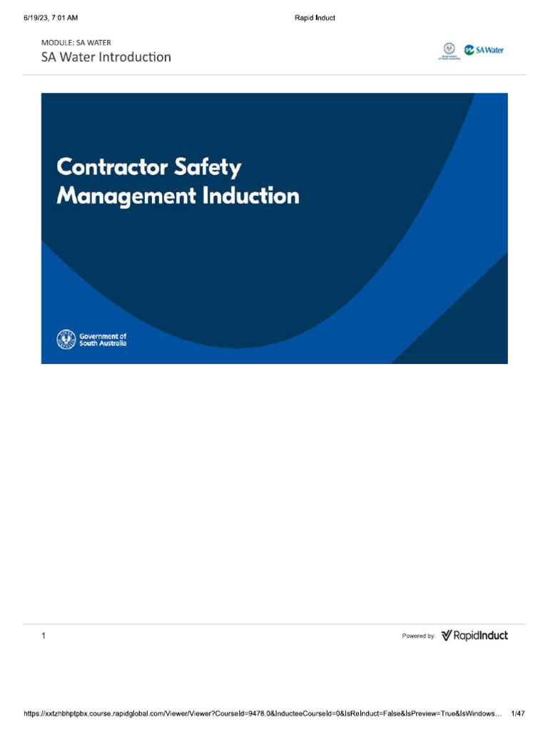 SA Water Induction 2023 | PDF