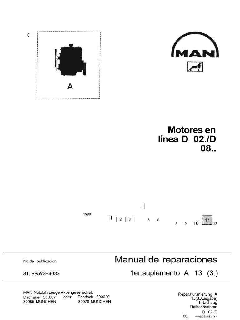 Manual Motores MAN D02 D08 | PDF