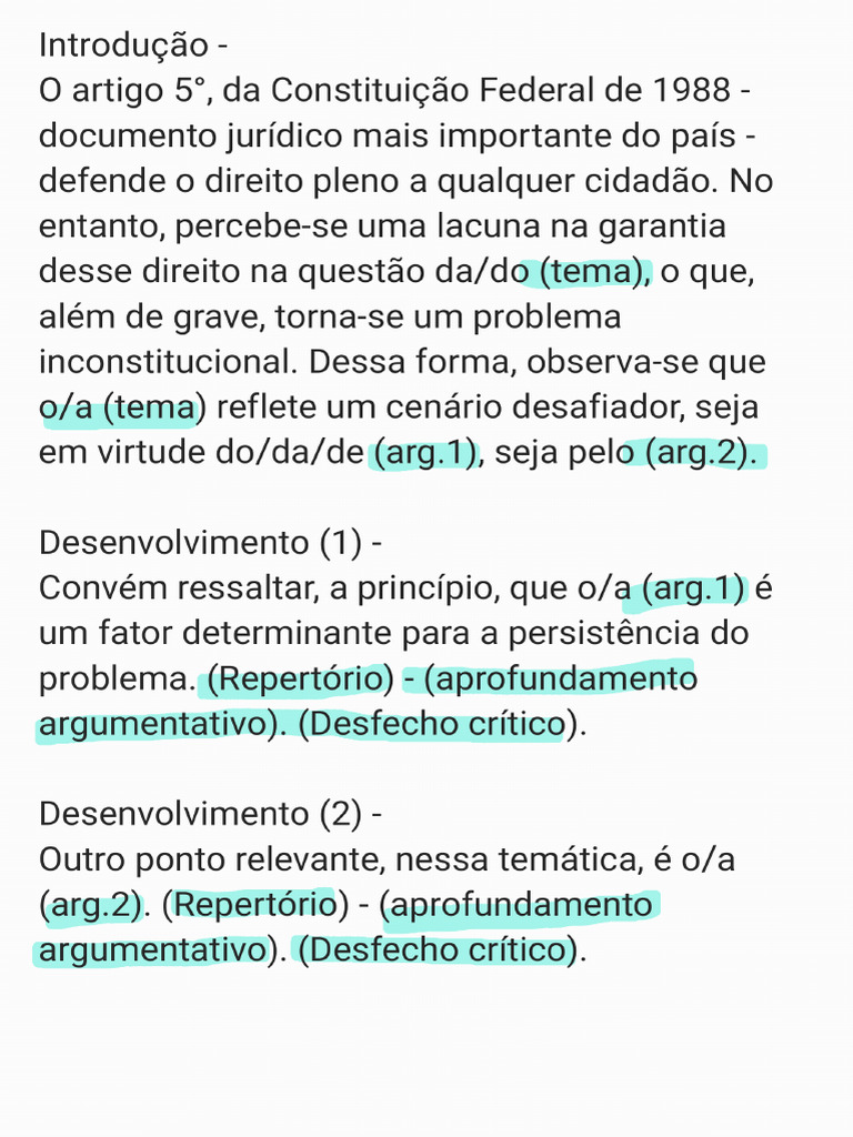 Estrutura para Redação | PDF Estrutura para Redação | PDF
