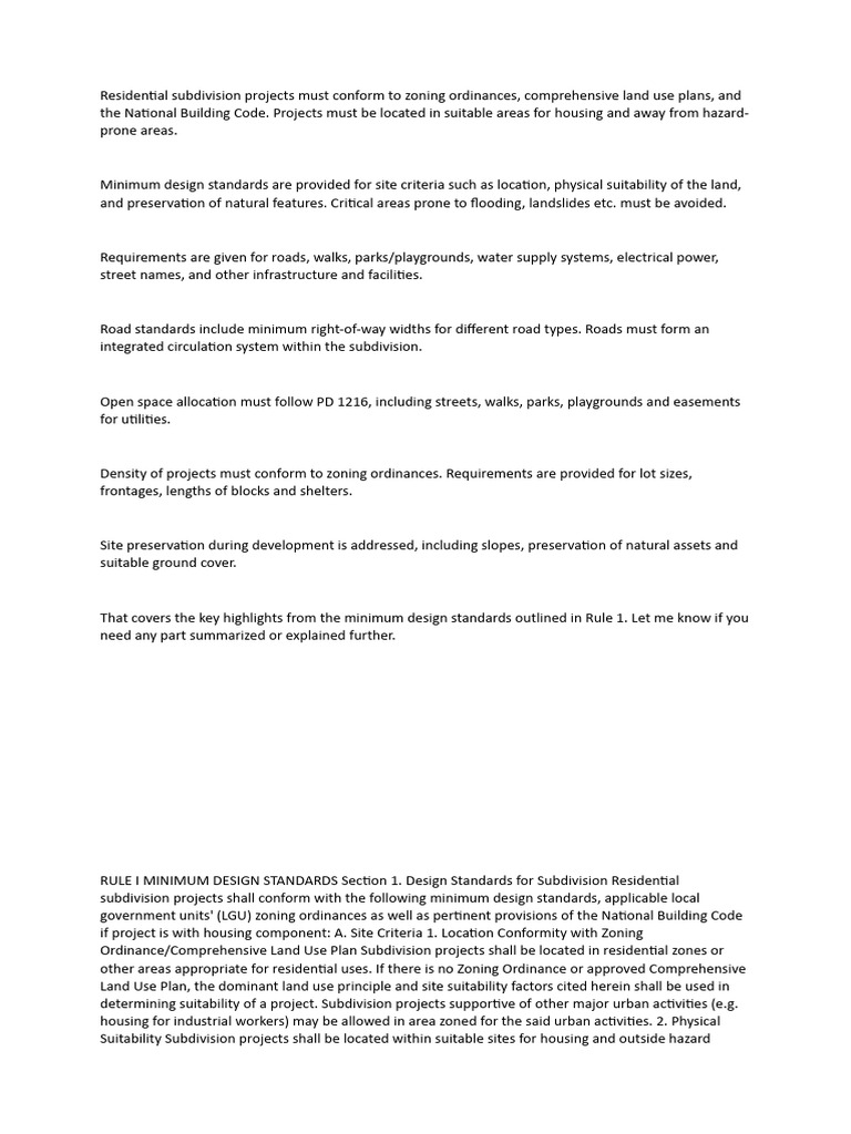 Minimum Design Standards for Subdivisions | PDF | Zoning | Condominium