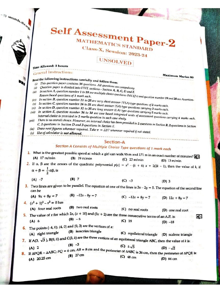 Maths Sample ppr | PDF