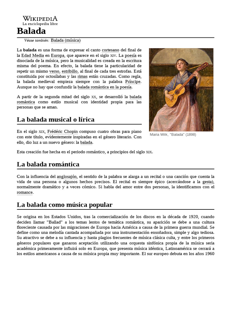 Balada | PDF | Balada | Las artes escénicas