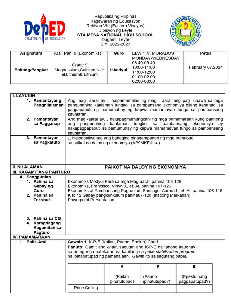 Lesson Plan, MARCH 1,2023 | PDF