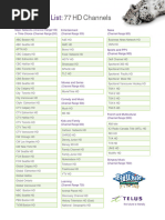 Optik TV Channel Listing Guide by Region | PDF | Alberta | Television