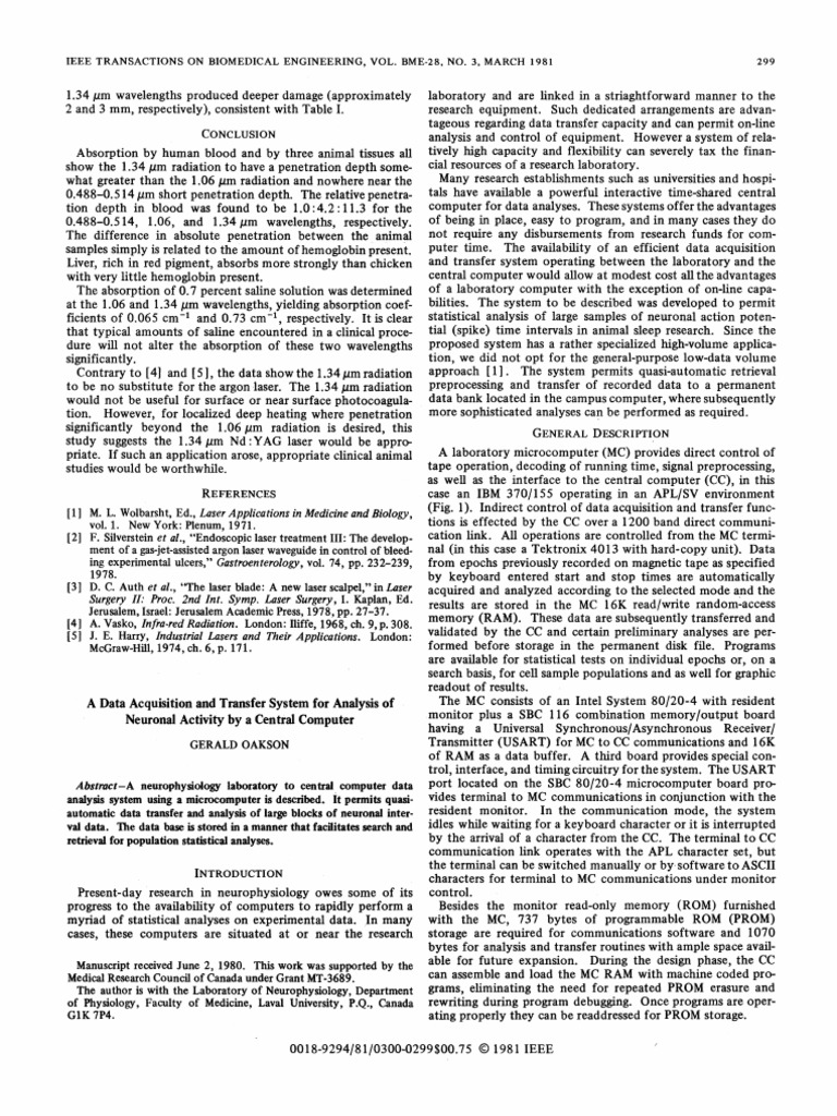 Oakson 1981 | PDF | Read Only Memory | Computer Data Storage