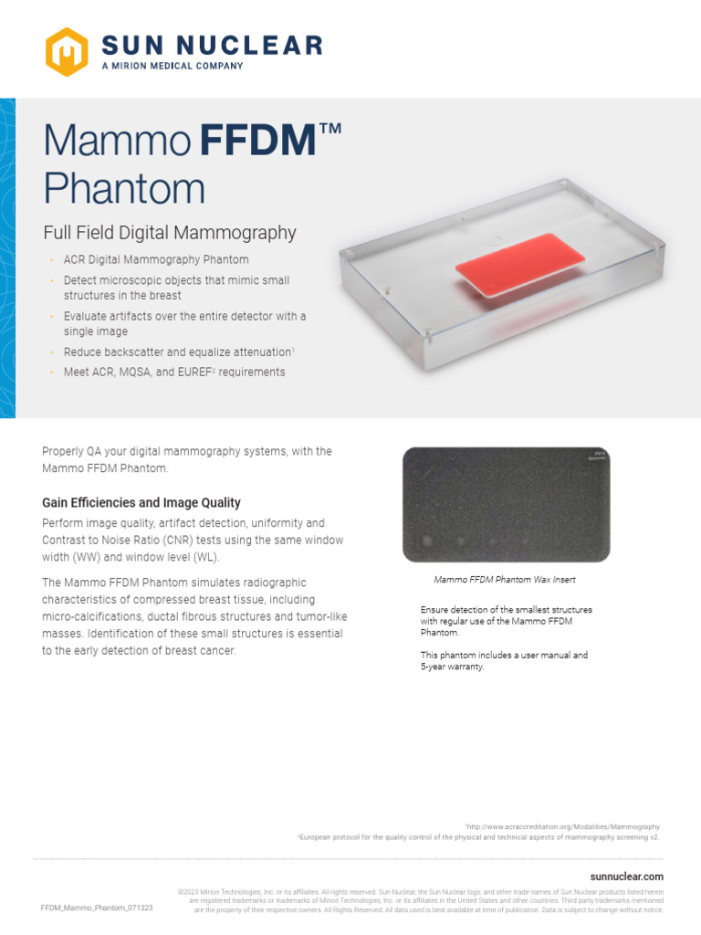 FFDM Mammo Phantom 071323 | PDF | Mammography | Breast Cancer