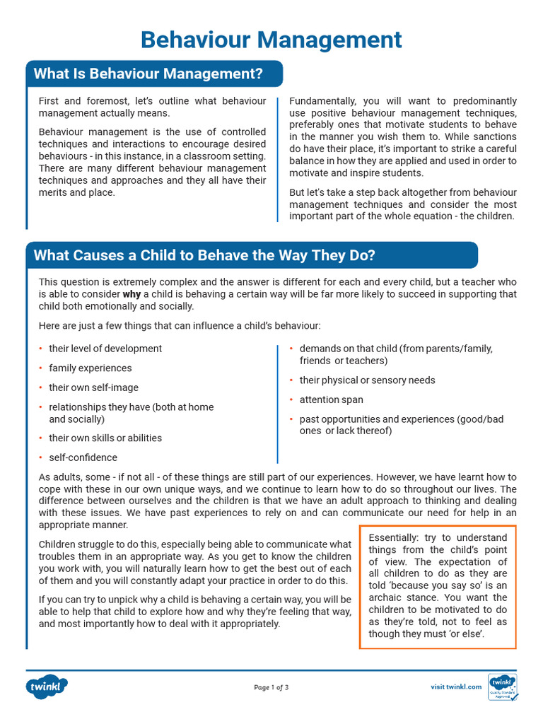 Behaviour Management in Schools | PDF | Communication | Behavior