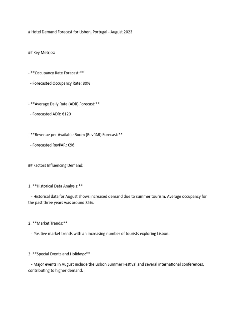 Hotel Demand Forecast | PDF | Tourism | Demand