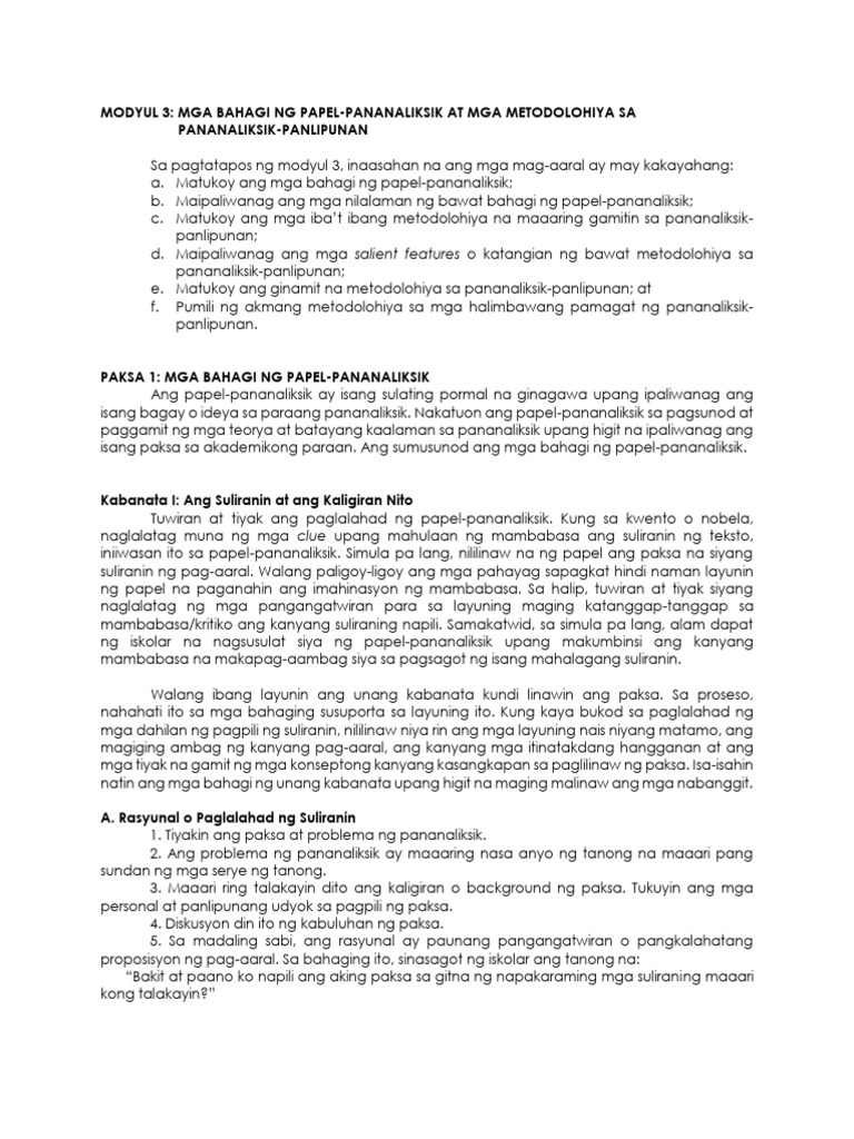 FILDIS Modyul 3 | PDF