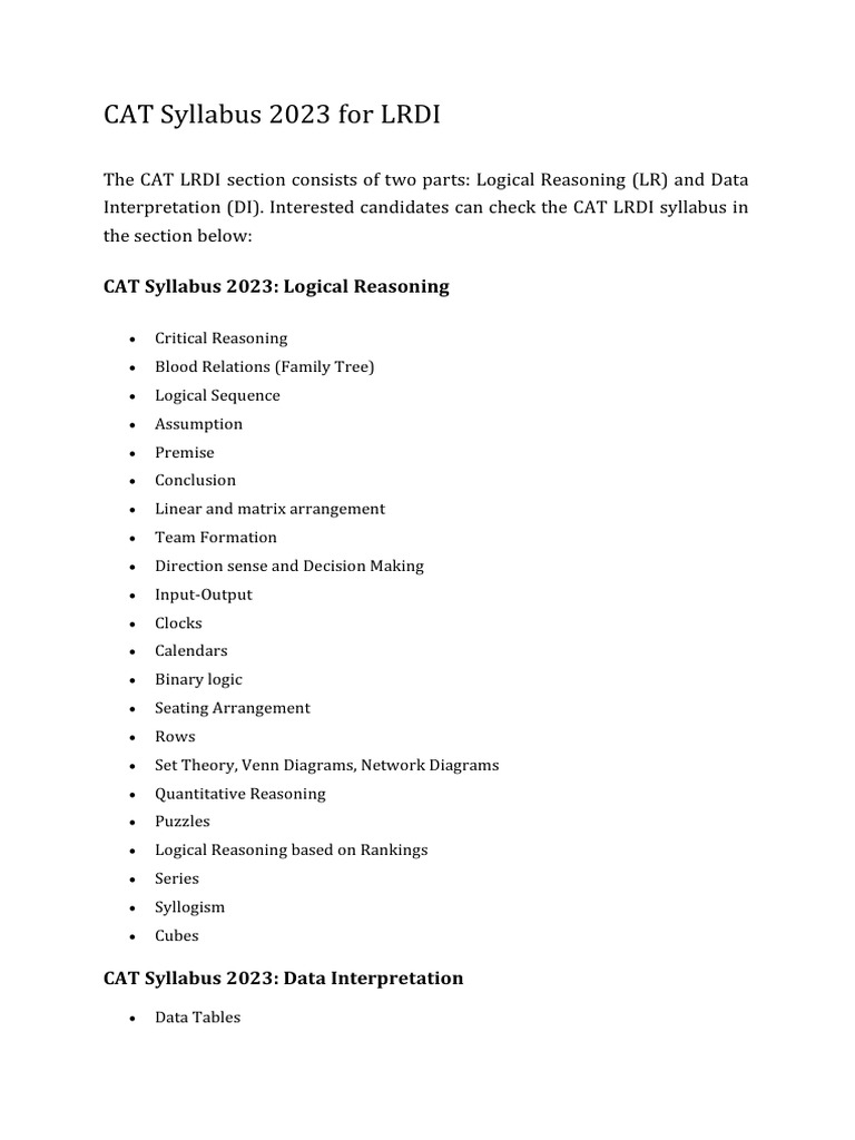 CAT Resoning | PDF