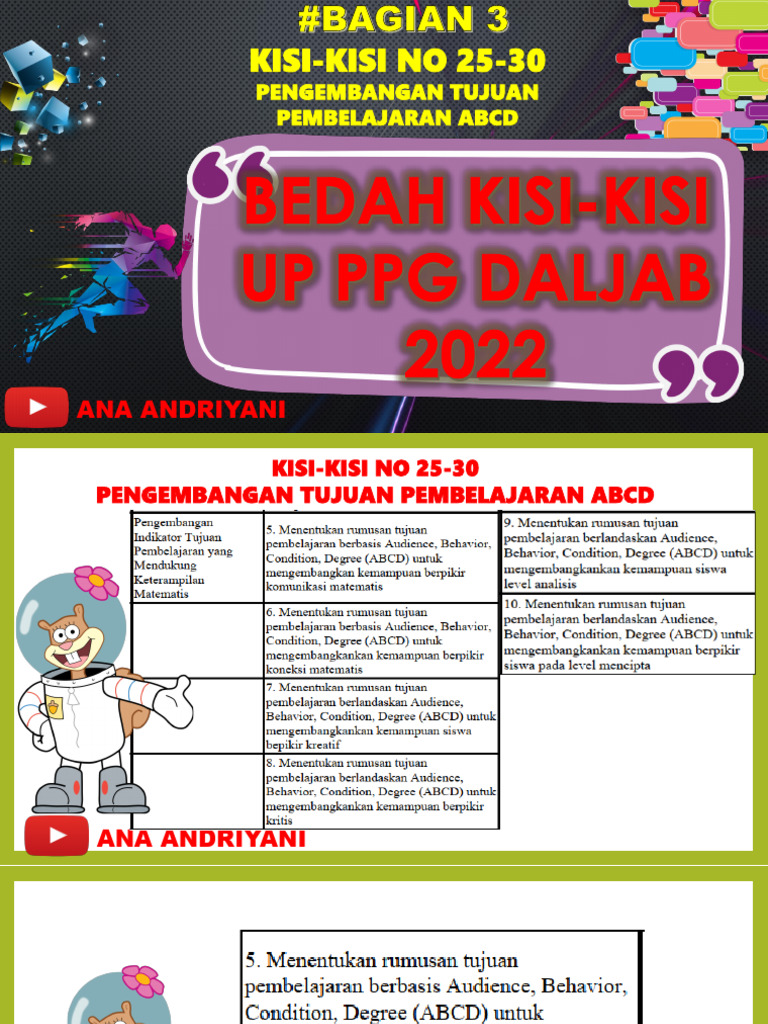 Bag 3 Bedah Kisi-Kisi PPG 2022 | PDF