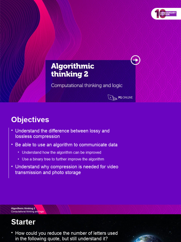 L4 Algorithmic Thinking 2 | PDF | Data Compression | Bit