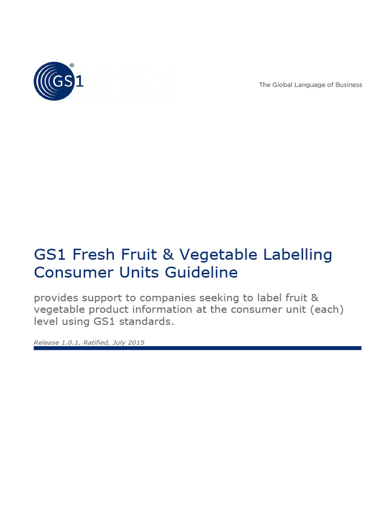 GS1 Fresh Fruit Vegetable Labelling Guideline | PDF | Barcode ...