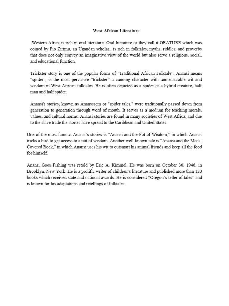 West African Folktales for Kids | PDF