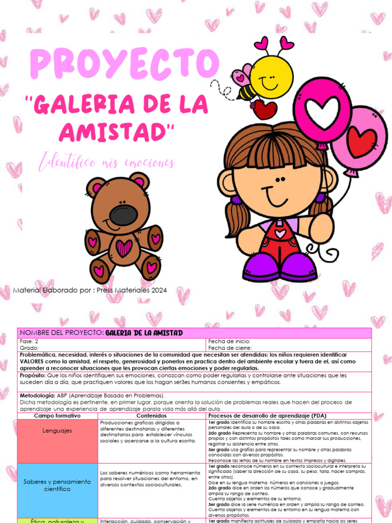 PROYECTO AMISTAD | PDF | Aprendizaje | Las emociones