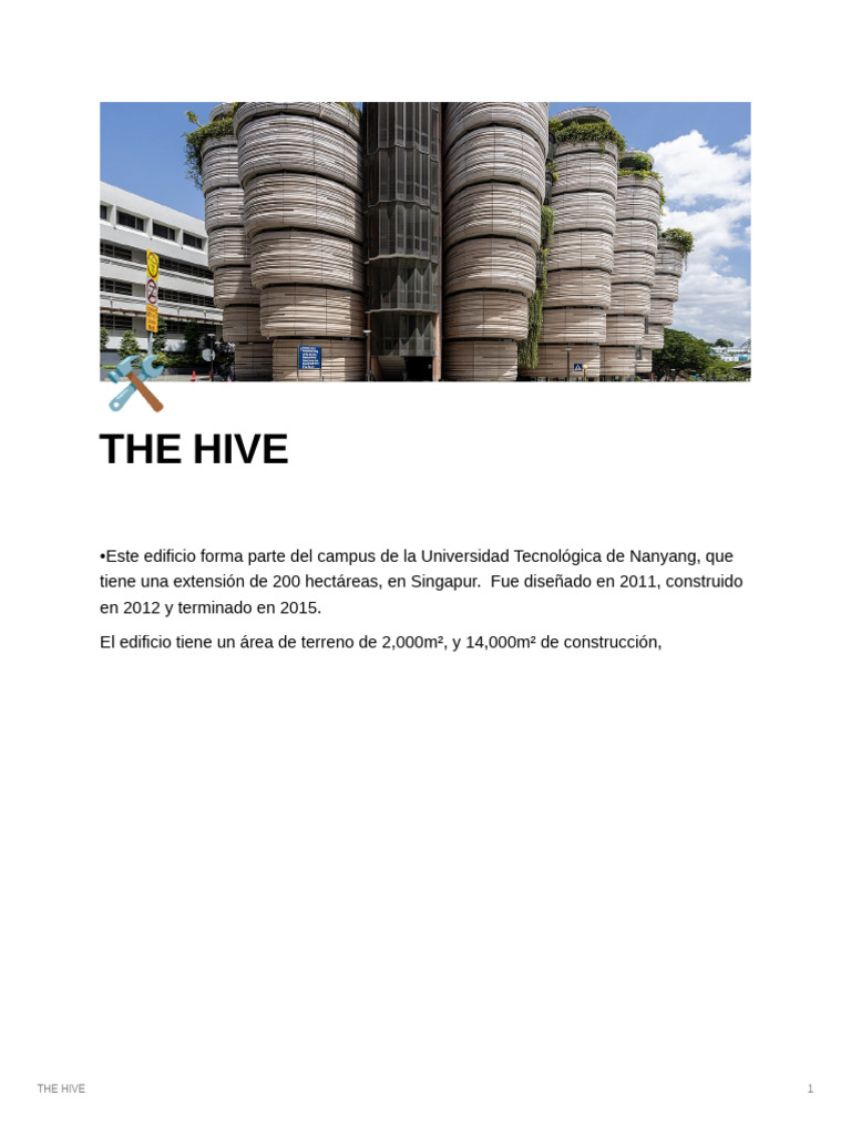 The Hive | PDF | Hormigón | Ingeniería de Edificación