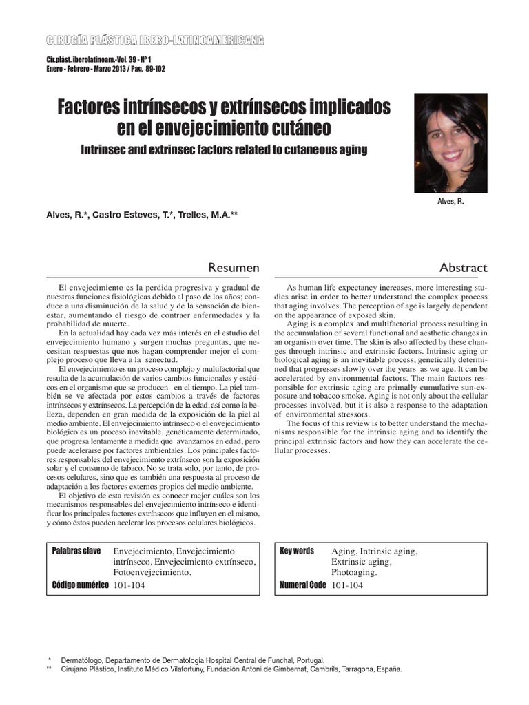 Factores Intrinsecos y Extrinsecos Impli | Descargar gratis PDF | Melanoma | Senectud