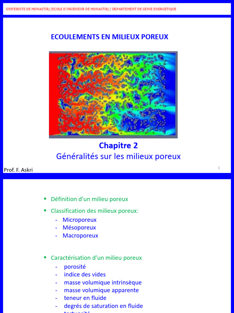 Définition et classification des milieux poreux | PDF | Porosité | Densité