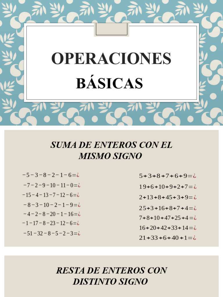 Operaciones Basicas (1) (1) | PDF