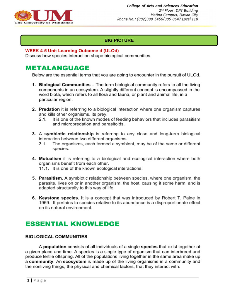 SIM - Week 4 - 5 D | PDF | Ecosystem | Ecology
