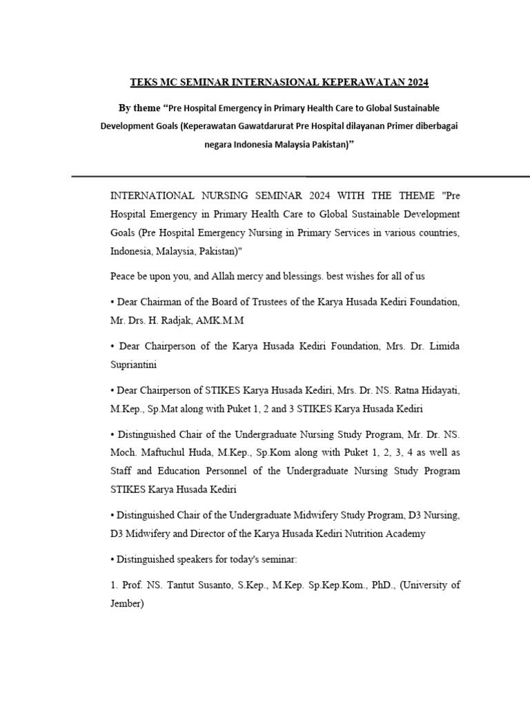 TEKS MC B.inggris Seminar | PDF | Nursing | Health Care