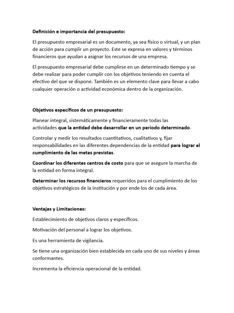 Guía Completa de Presupuestos Empresariales | PDF | Presupuesto | Business