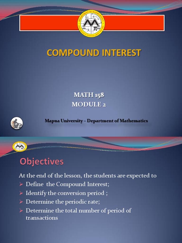 Compound Interest: MATH 158 | PDF | Interest | Compound Interest