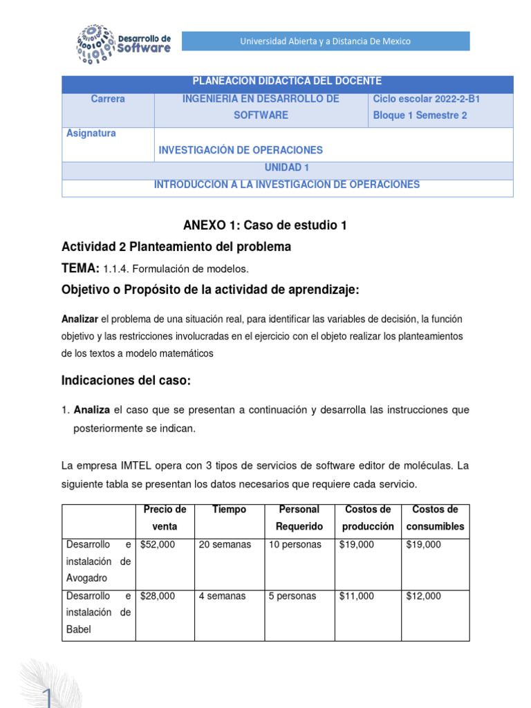 Anexos Unidad 1 | PDF | Programación lineal | Software