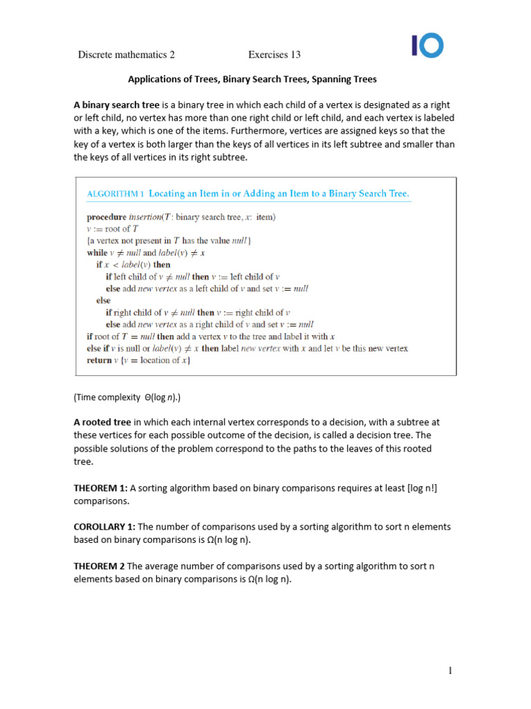 Discrete Math: Tree Algorithms | PDF | Vertex (Graph Theory) | Algorithms