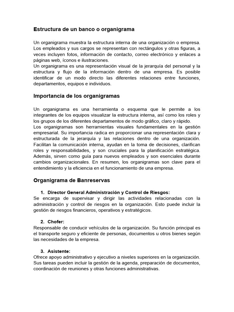 Estructura de Un Banco | PDF | Business | Negocios económicos