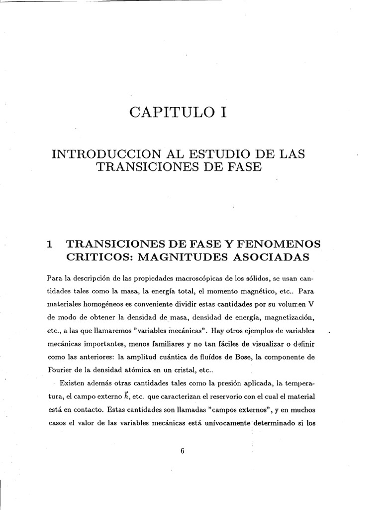 I - Introducción Al Estudio de Las Transiciones de Fase | PDF